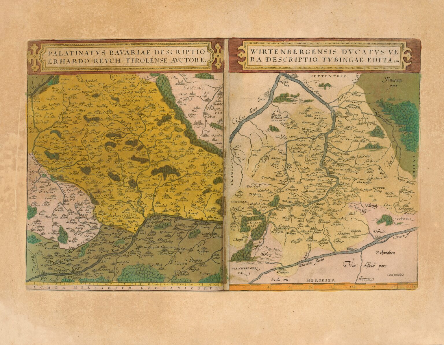 Ortelius Pl. 53 - Map of Oberpfalz & Württemberg, South region of ...