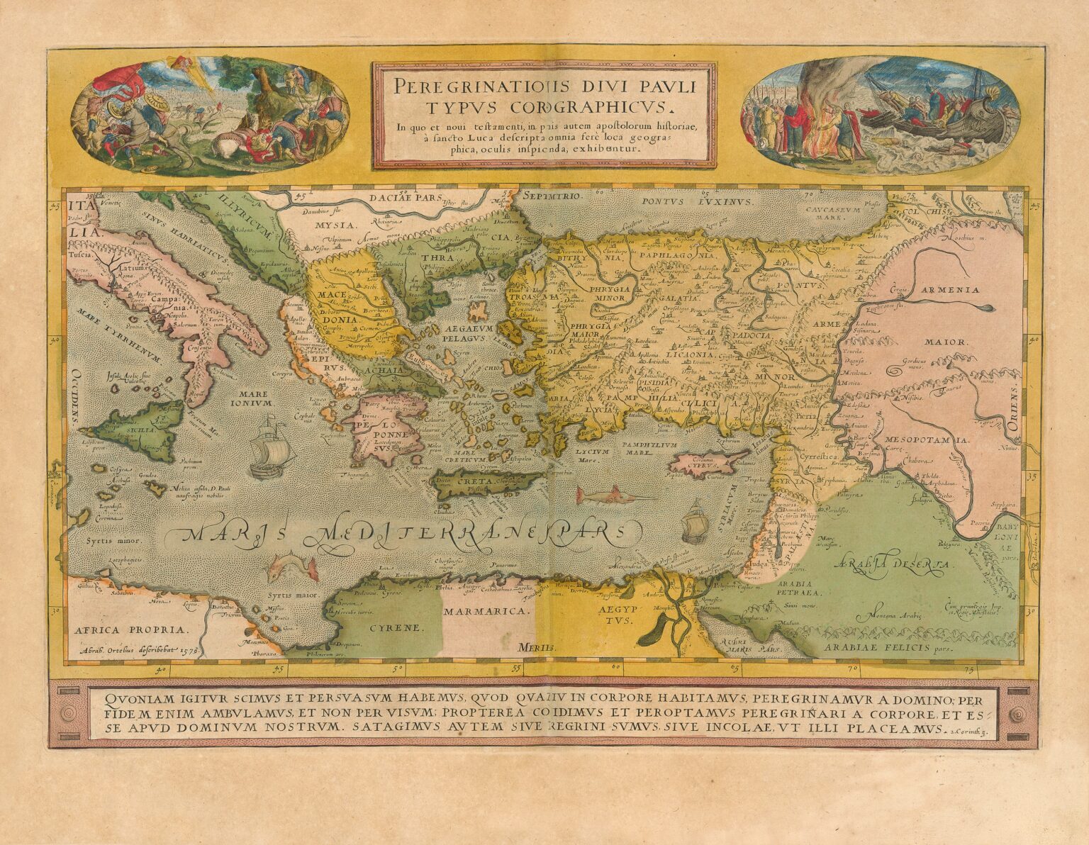 Ortelius Pl. 91 - Map of Mediterranean Sea | Theatre of the World ...